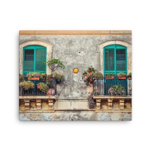 Canvas Balcony Poster Italy Canvas Balcony Poster Rustic - Etsy