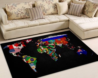World Map Rug - Etsy
