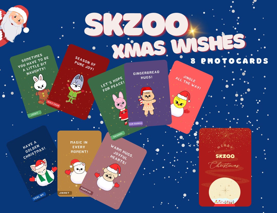 SKZOO XMAS Wishes Photocards 8 Pcs/set - Etsy