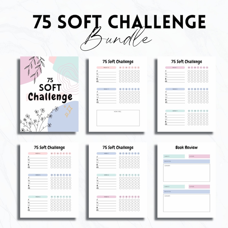 75 Soft Challenge Printable Tracker Bundle, 75 Soft Pdf, 75 Soft ...