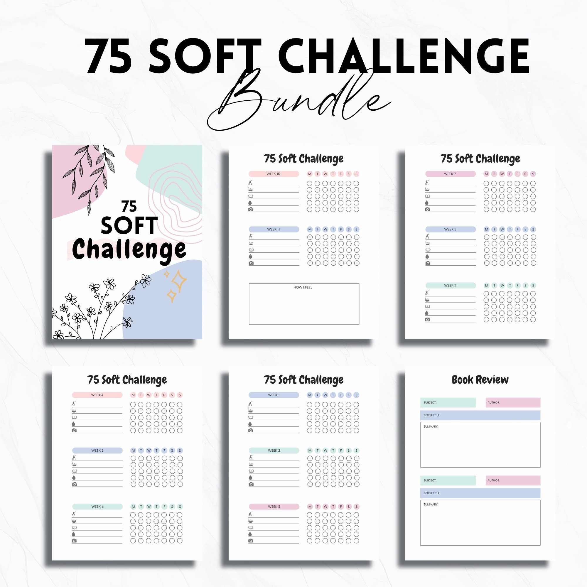 75 Soft Challenge Printable Tracker Bundle, 75 Soft Pdf, 75 Soft ...