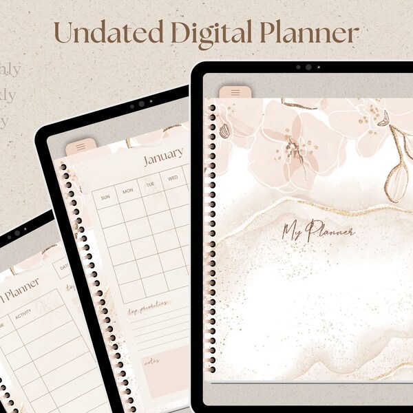 Undated Digital Planner - Etsy