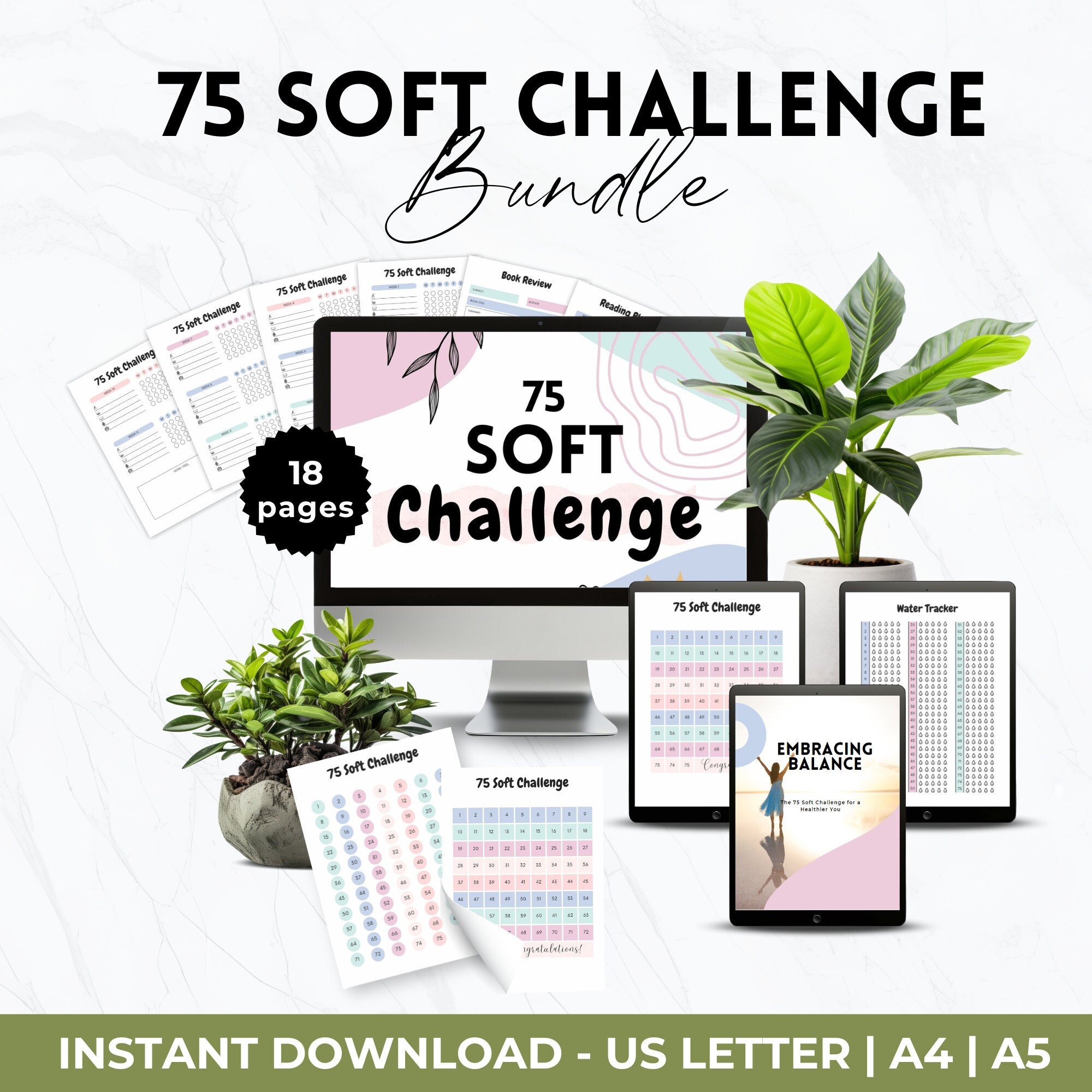 75 Soft Challenge Printable Tracker Bundle, 75 Soft Pdf, 75 Soft ...