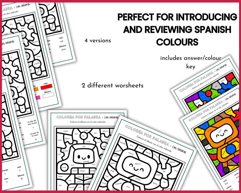 Spanish Colors Color by Code Worksheet, Los Colores Activity for ...