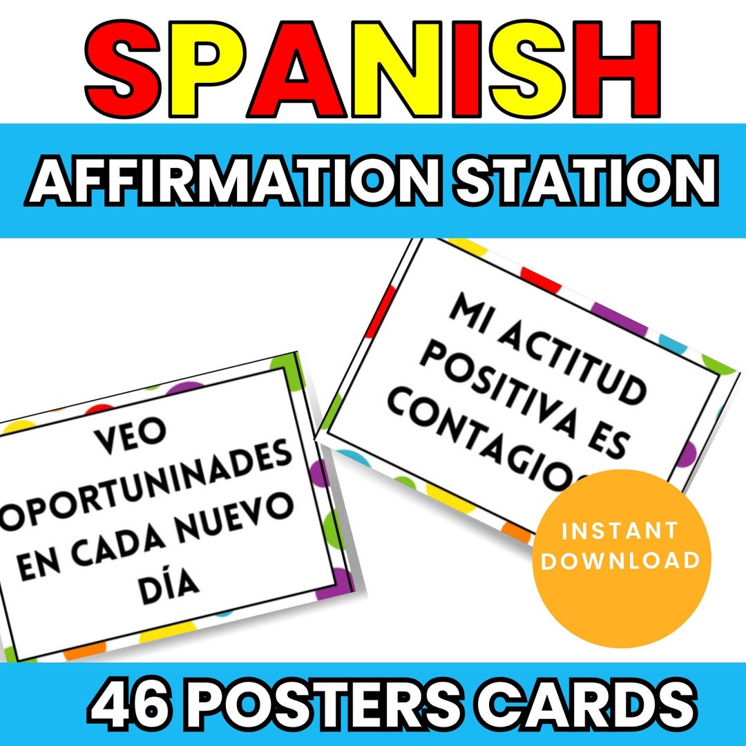 Spanish Affirmation Station Classroom Decor | Growth Mindset for ...