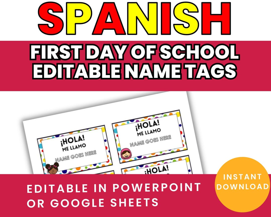 Editable Spanish Name Tags – Hola Me Llamo, Spanish Classroom (PPT ...