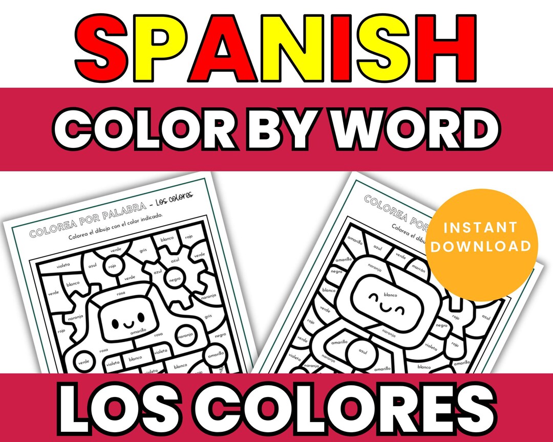 Spanish Colors Color by Code Worksheet, Los Colores Activity for ...
