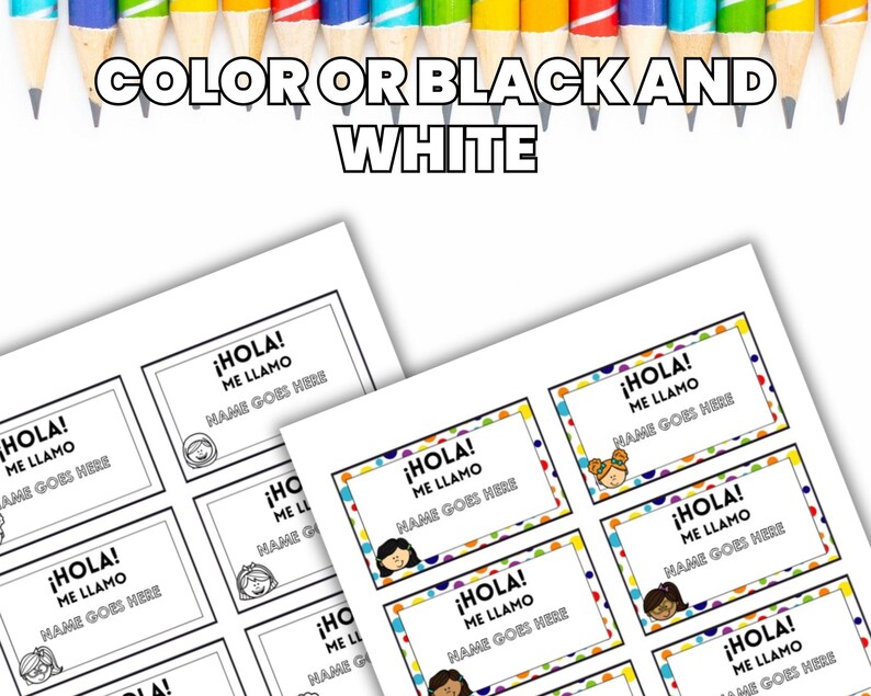 Editable Spanish Name Tags – Hola Me Llamo, Spanish Classroom (PPT ...
