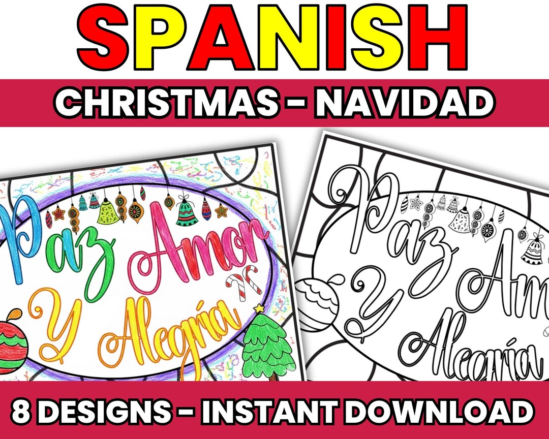 Spanish Christmas Coloring Pages | Navidad Printable (digital Download ...