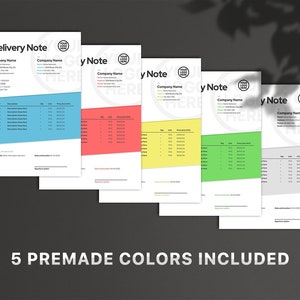 Delivery Note Template. Modern and Easy to Edit Digital Canva Delivery ...