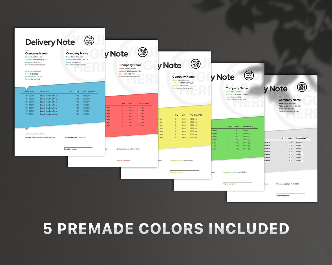 Delivery Note Template. Modern and Easy to Edit Digital Canva Delivery ...