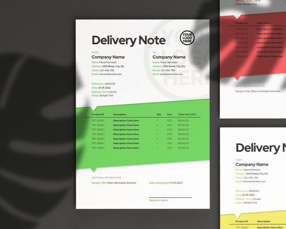 Delivery Note Template. Modern and Easy to Edit Digital Canva - Etsy