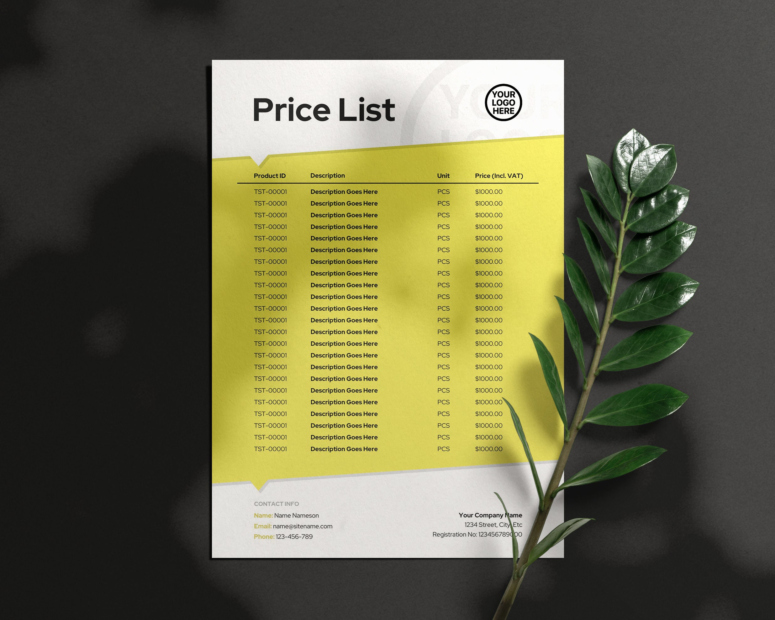 Price List Template. Modern and Easy to Edit Digital Canva Price List ...
