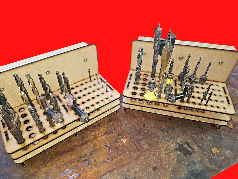 Drill Bit Holder Organizer Stand, Laser Cut / CNC File, Can Stand on ...