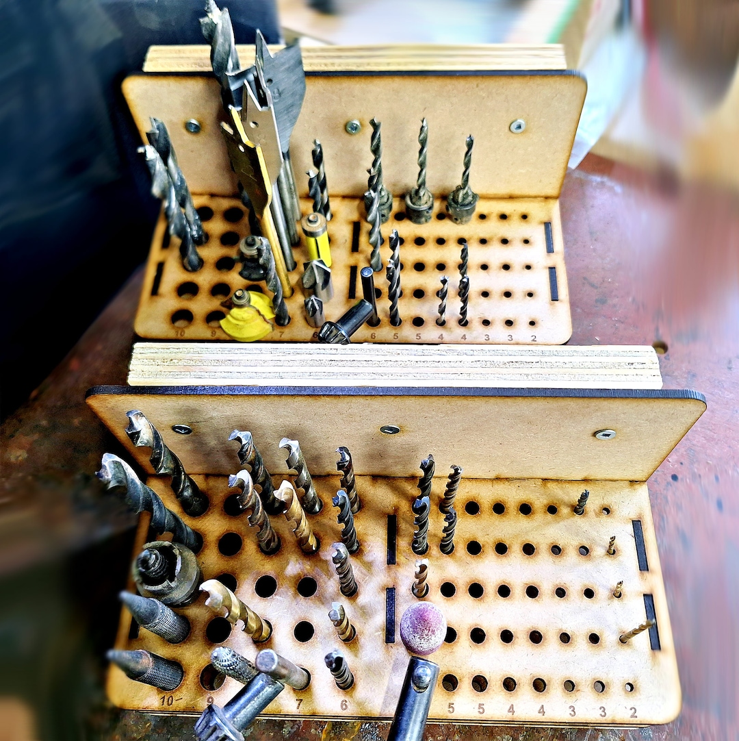 Drill Bit Holder Organizer Stand, Laser Cut / CNC File, Can Stand on ...