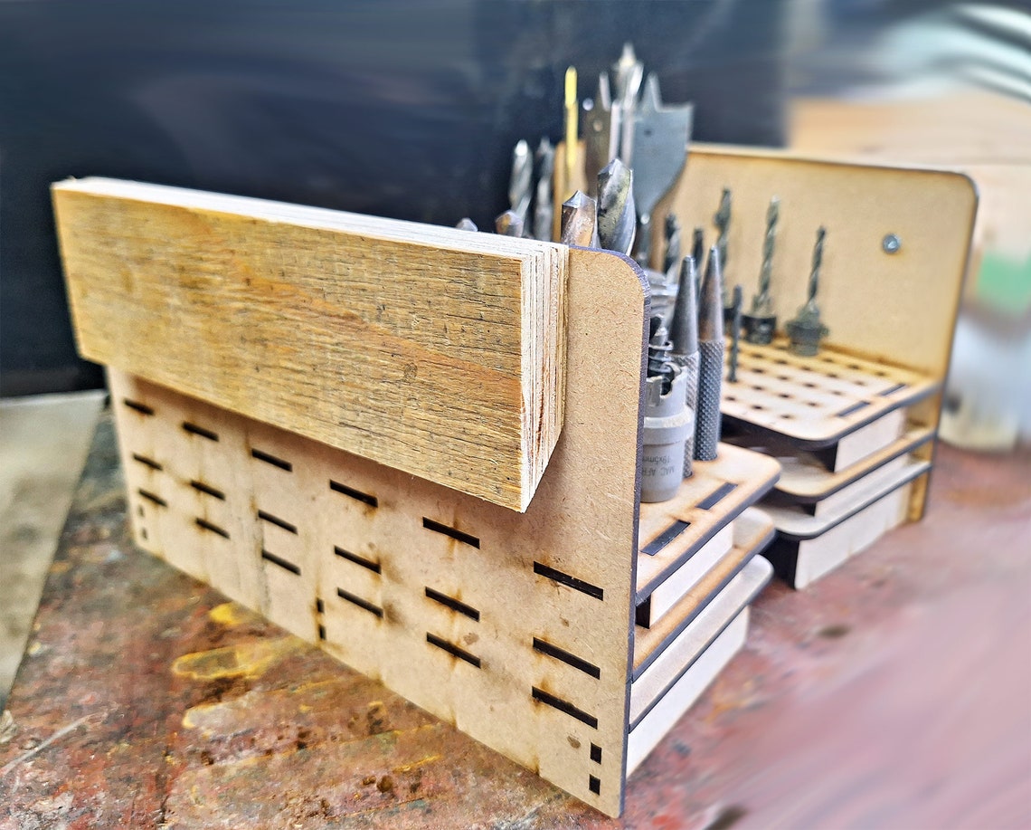 Drill Bit Holder Organizer Stand, Laser Cut / CNC File, Can Stand on ...
