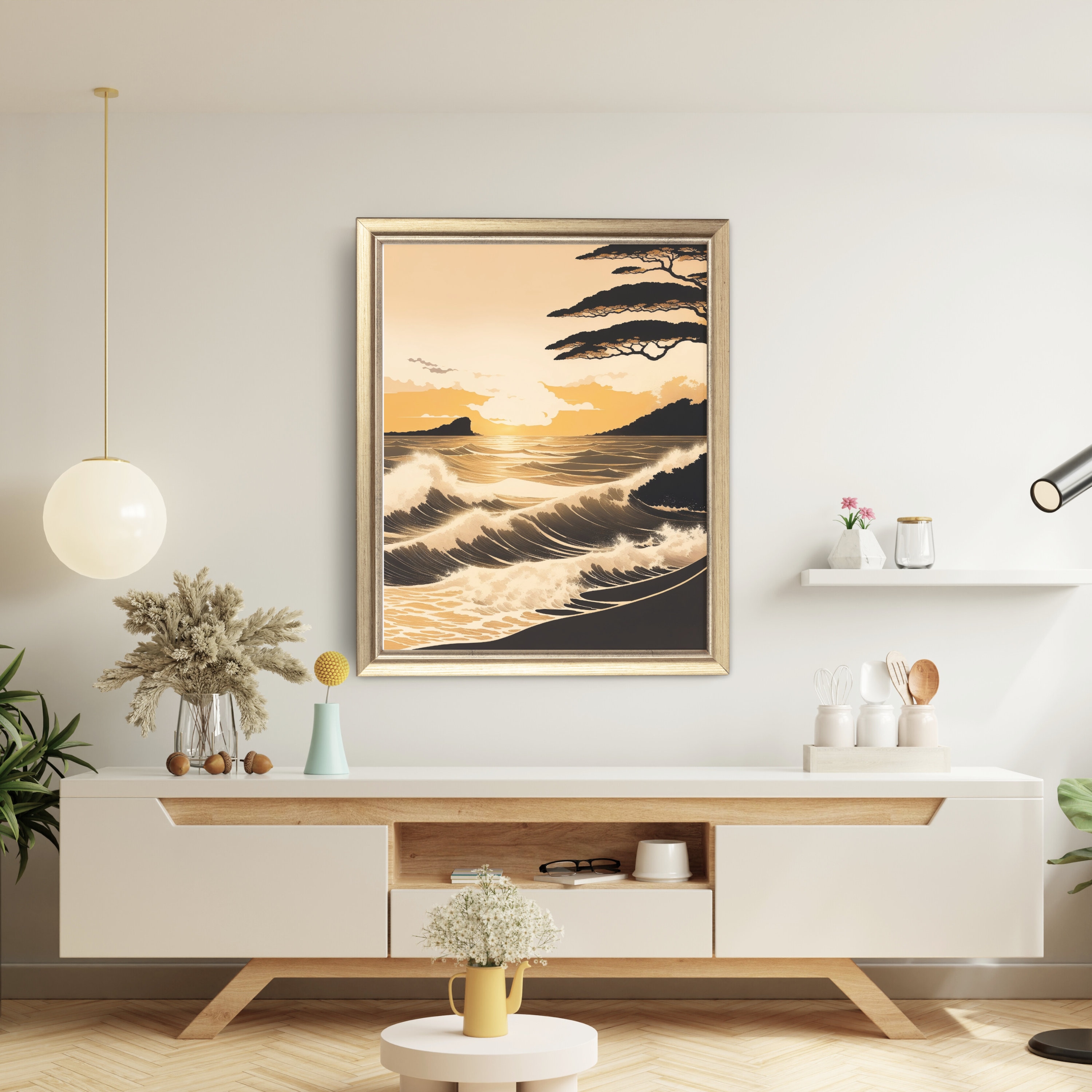 Shoreline Art | Japanese Waves | Printable Art | Ukiyo-e | Japanese Art ...