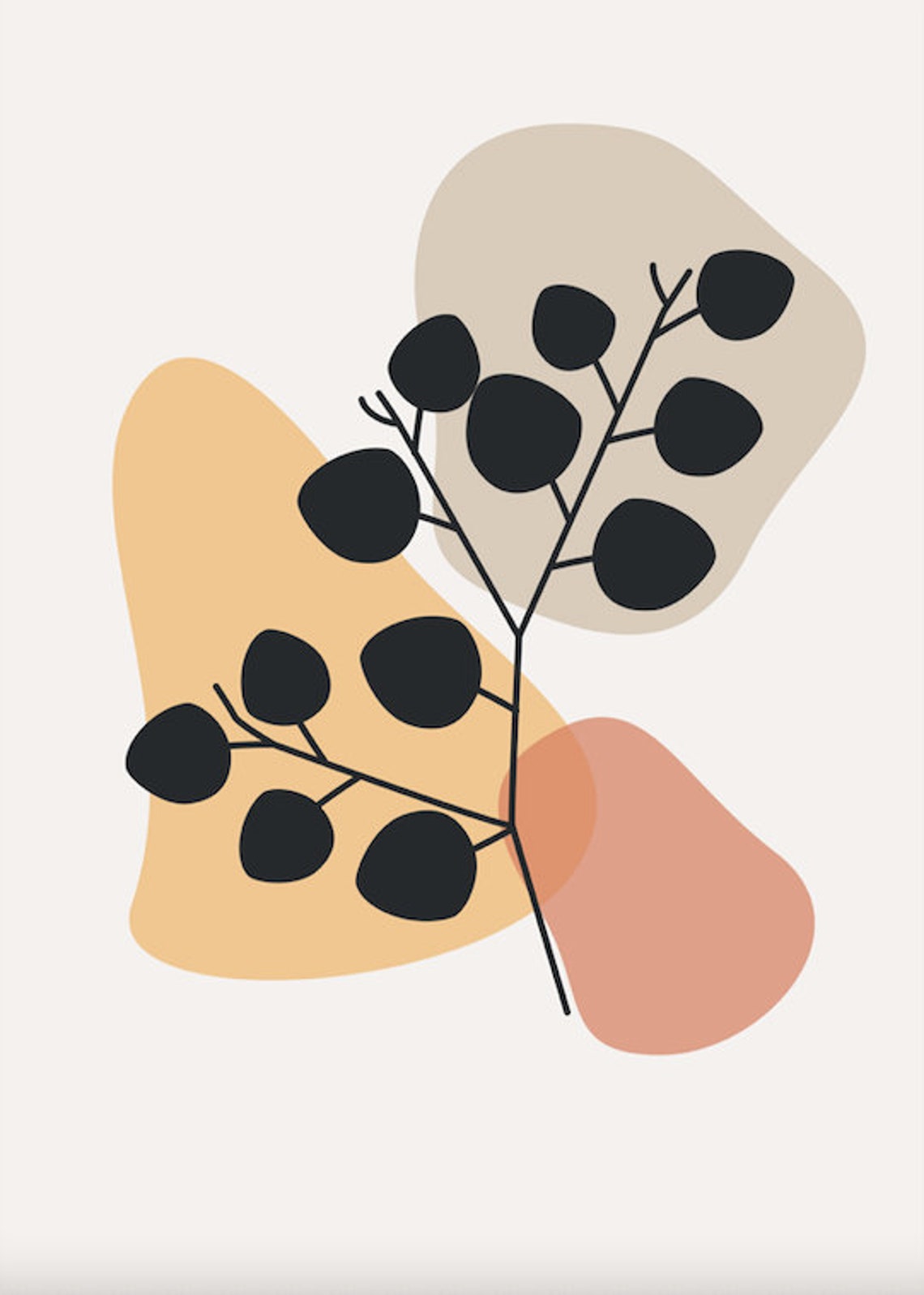 Botanical Line Drawing Print Set of 3 Instant Download, One Line Leaf ...