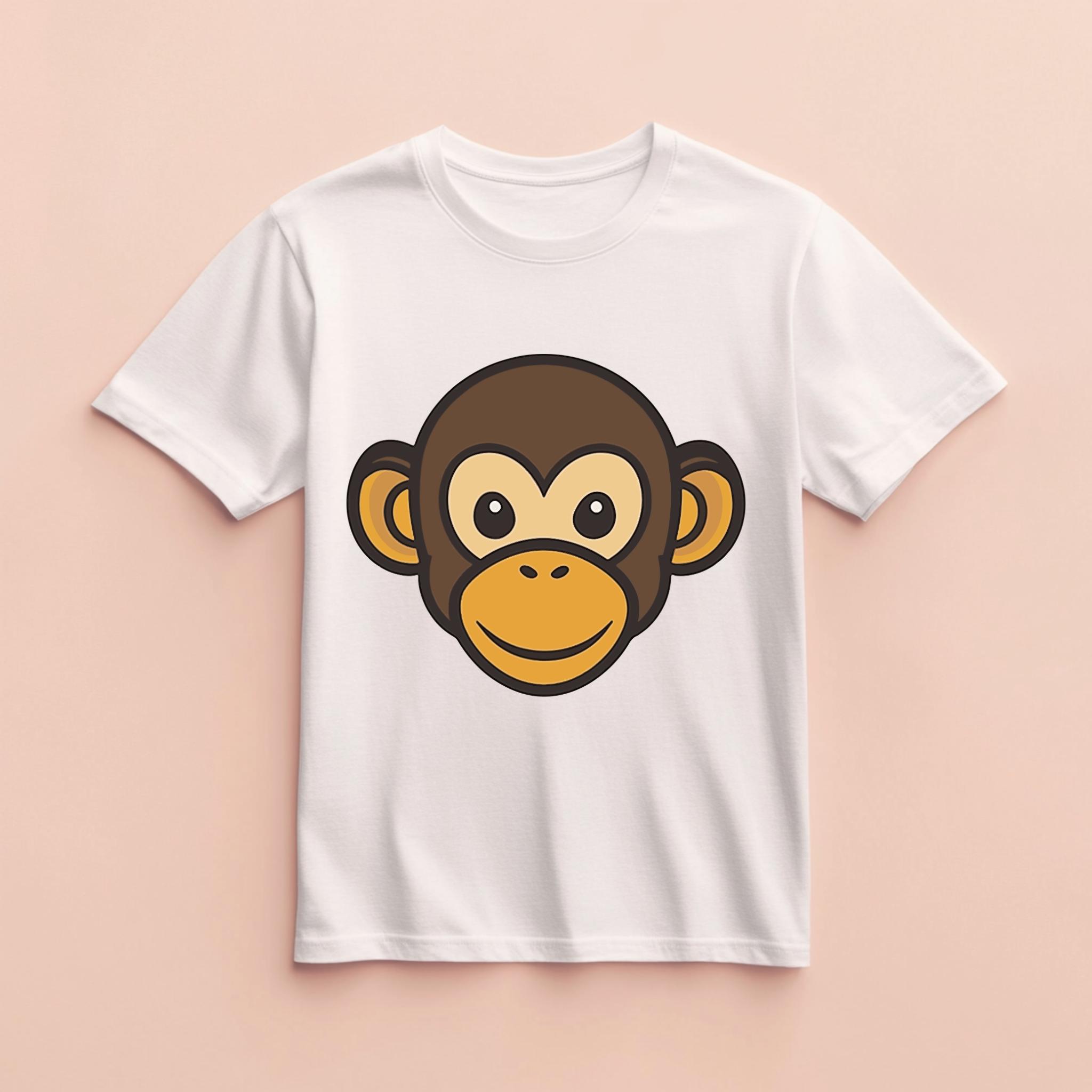 Color Monkey Head SVG Cute Monkey Face Clipart Safari Animal Vector ...