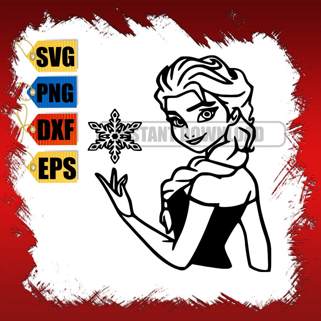Frozen Princess Elsa Svg Clipart, Princess Png Clipart, Vinyl Cut File ...