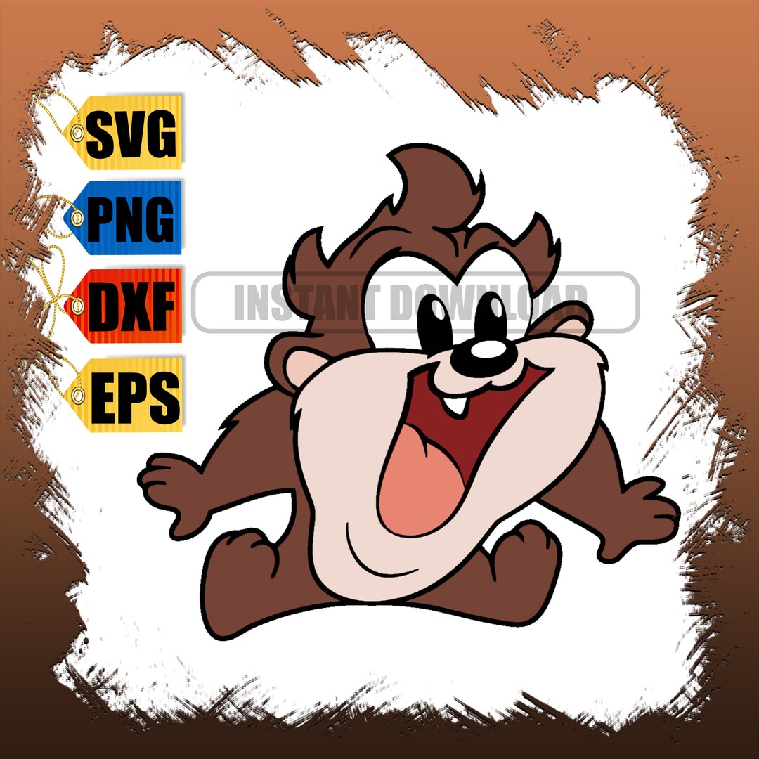 Tasmanian Devil Clipart, Cartoon Svg, Taz Svg, Layered Svg, Instant ...
