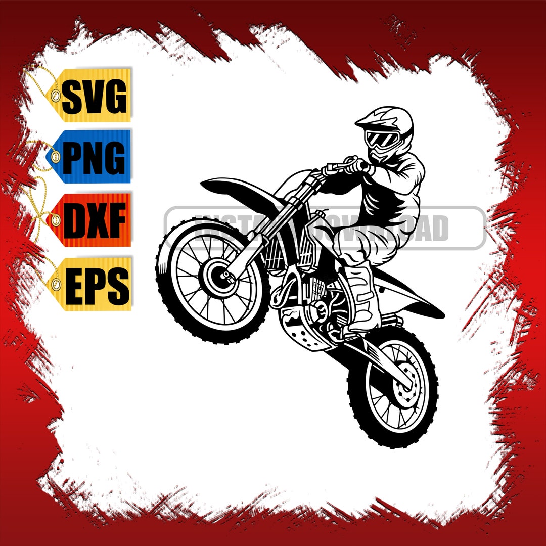 Motocross Svg, Dirt Bike Motorcycle Clipart, Racing Sports, Instant ...