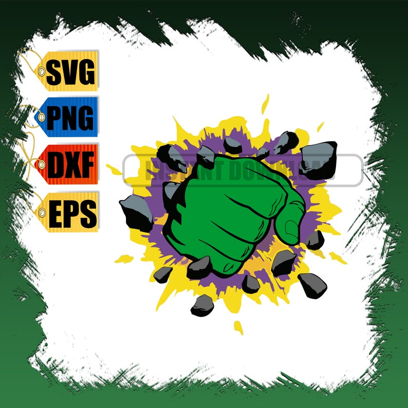 The Hulk Logo, Marvel, Avengers, Svg, Png, Eps, Dxf, Cricut Cut File ...