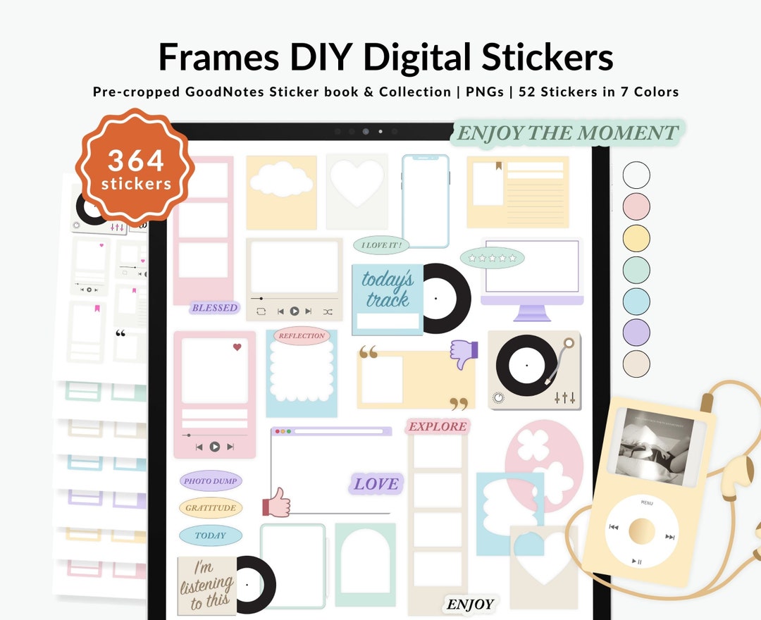 Frames Color Goodnotes Stickers, Mockups Digital Planning Stickers ...
