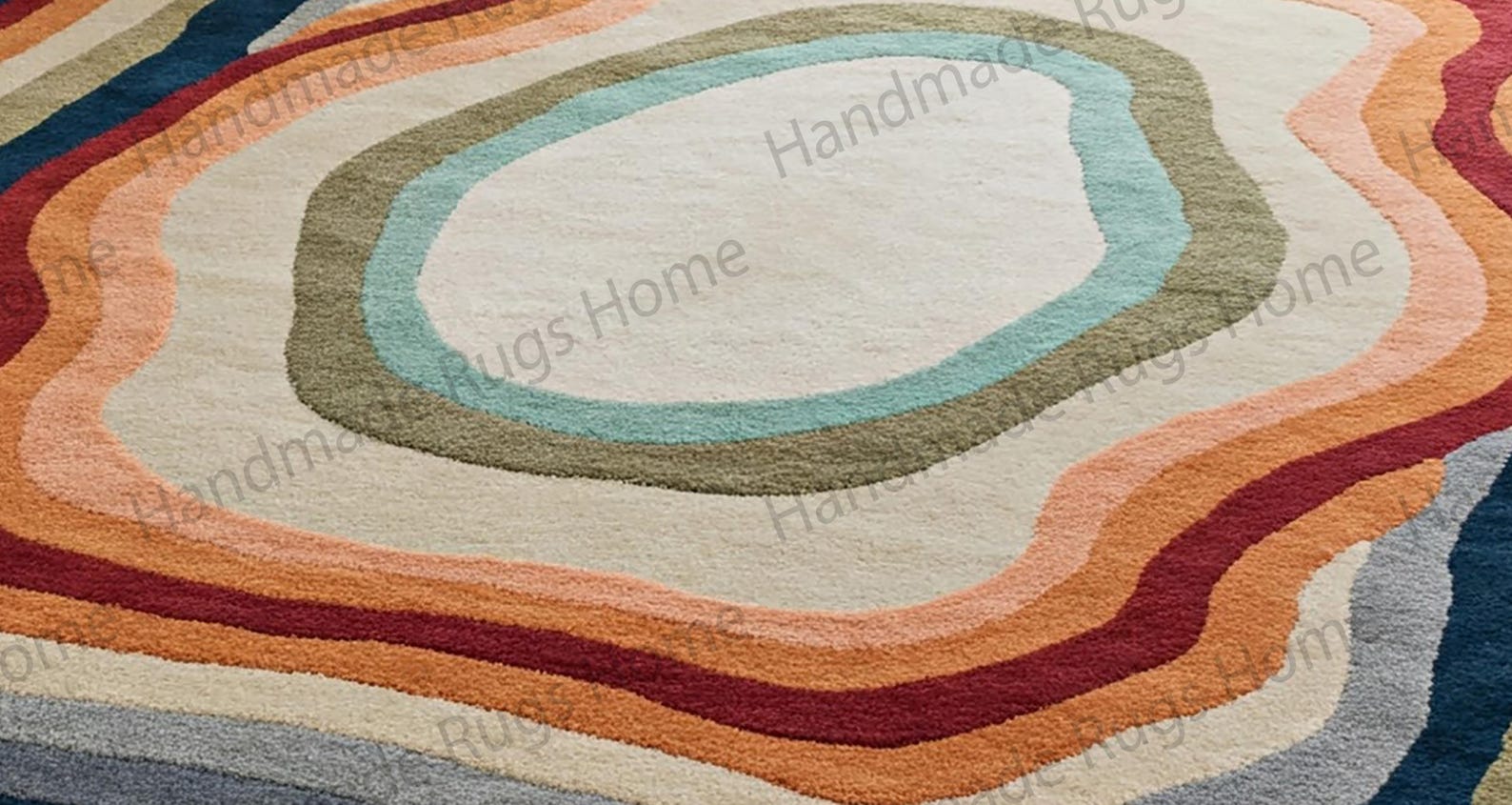 Hand Tufted Geode Inspired Rug | Multicolor Abstract Area Carpet for ...