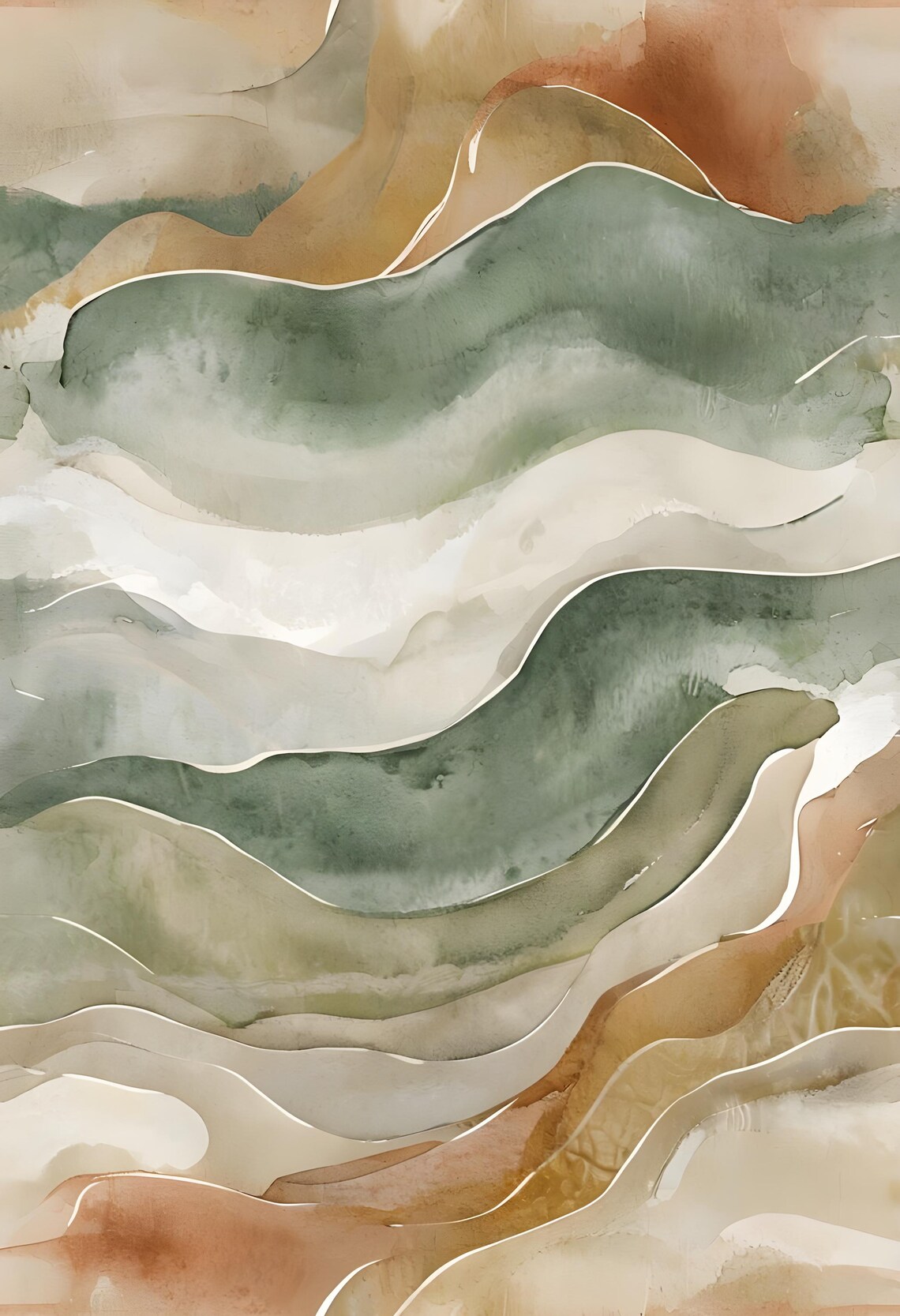 Digital Wall Art Calming Nature-inspired Abstract Design for Instant ...