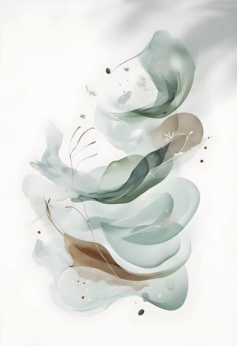 Digital Wall Art Calming Nature-inspired Abstract Design for Instant ...