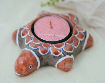Turtle Candle Pottery - Etsy