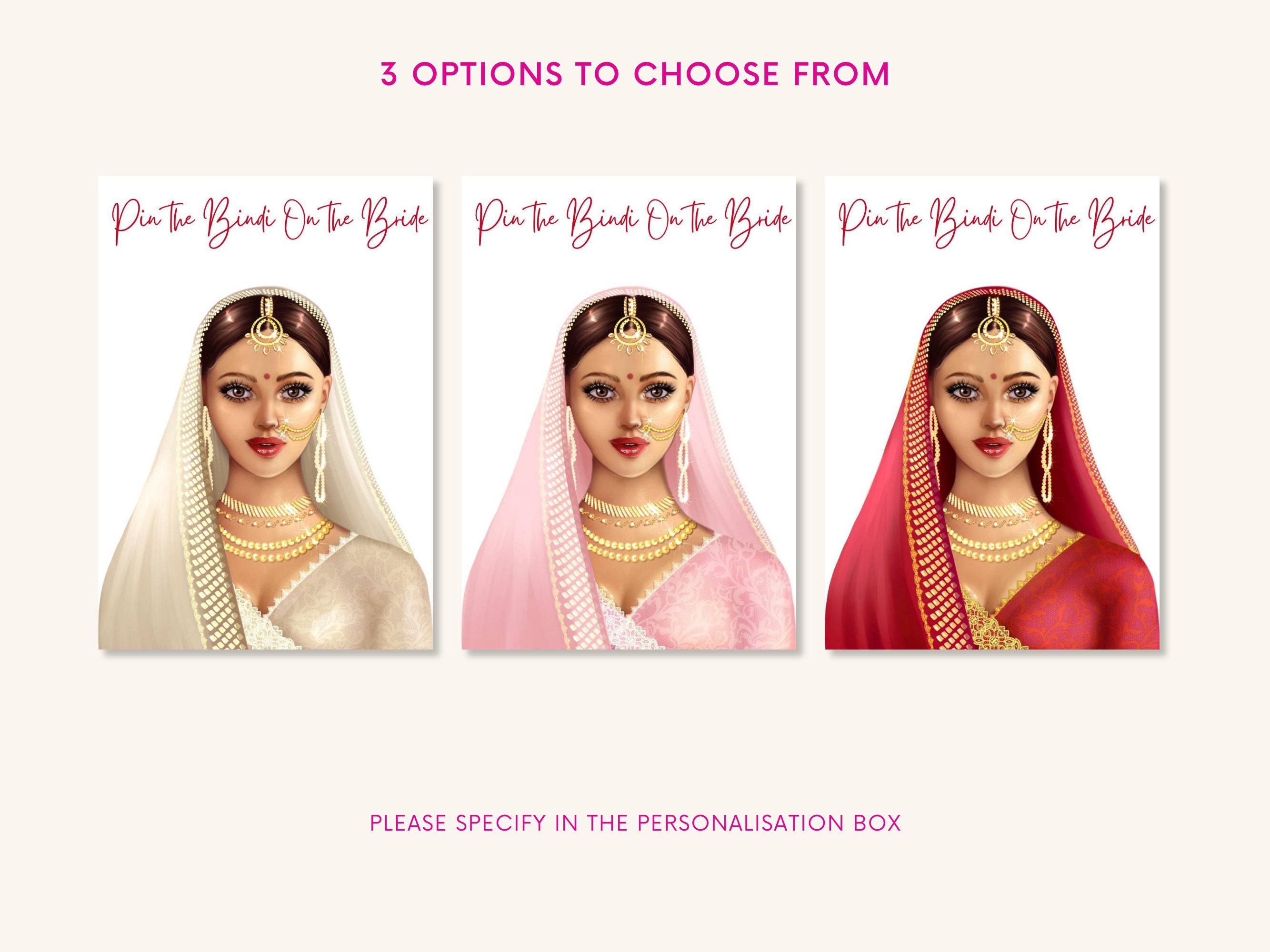 Bridal Shower Game Pin the Bindi on the Bride premium Design Digital ...