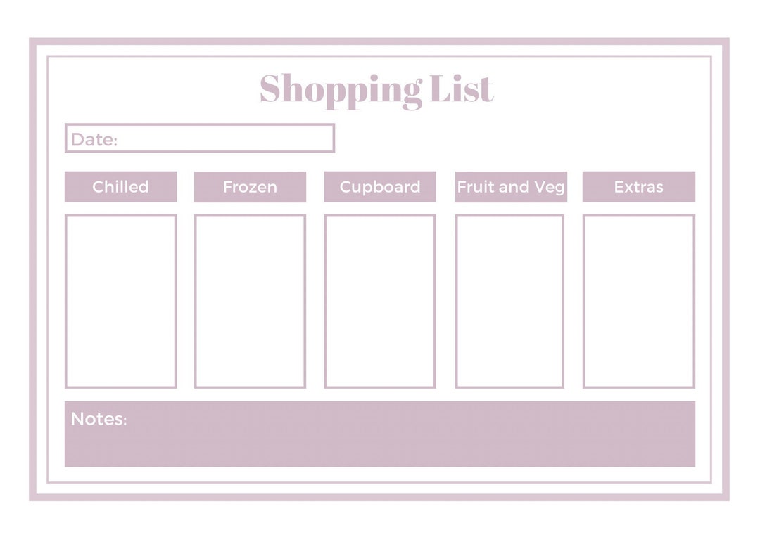 Printable Shopping List Template - Etsy