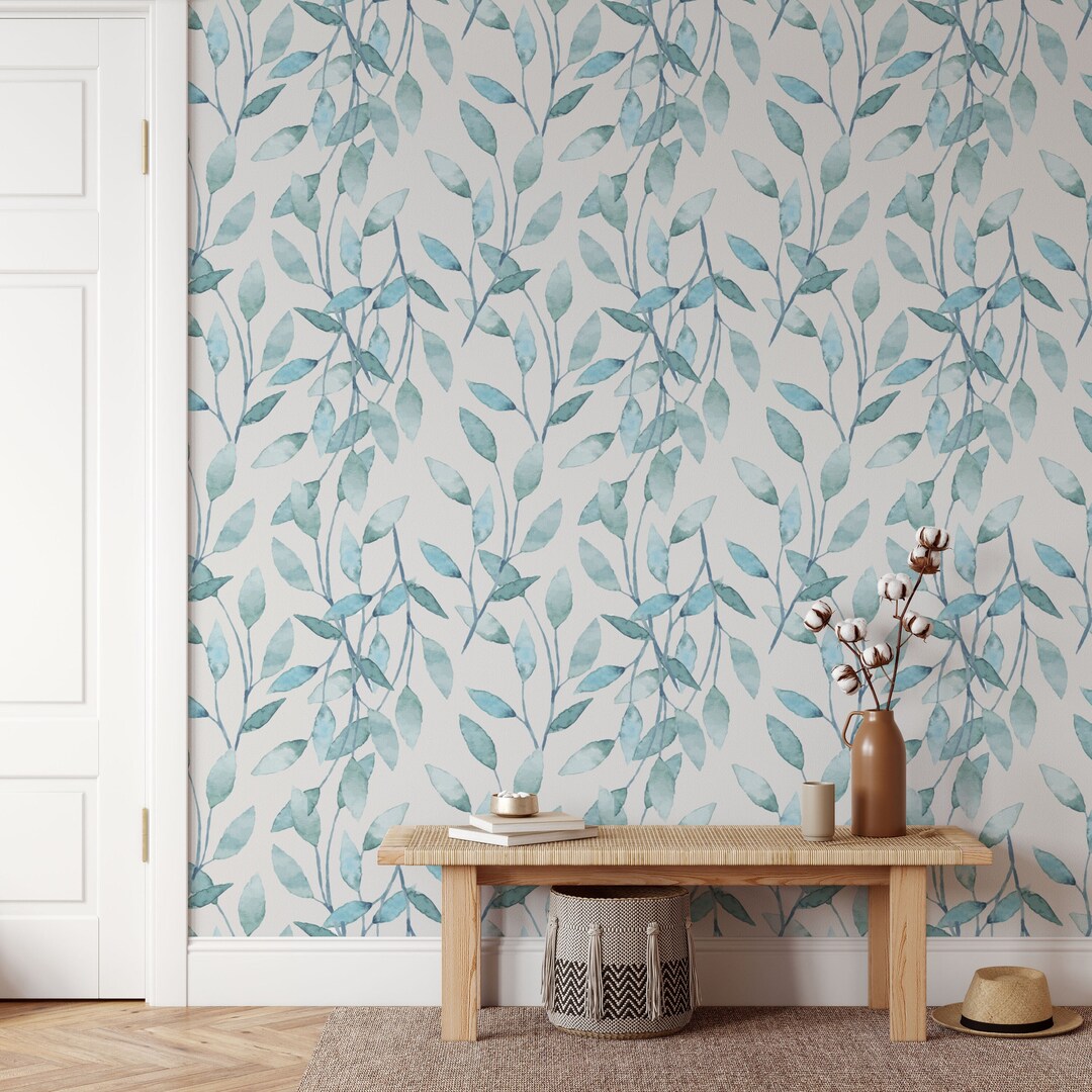 Removable Floral Wallpaper, Mural Floral Wallpaper, Botanical Custom ...