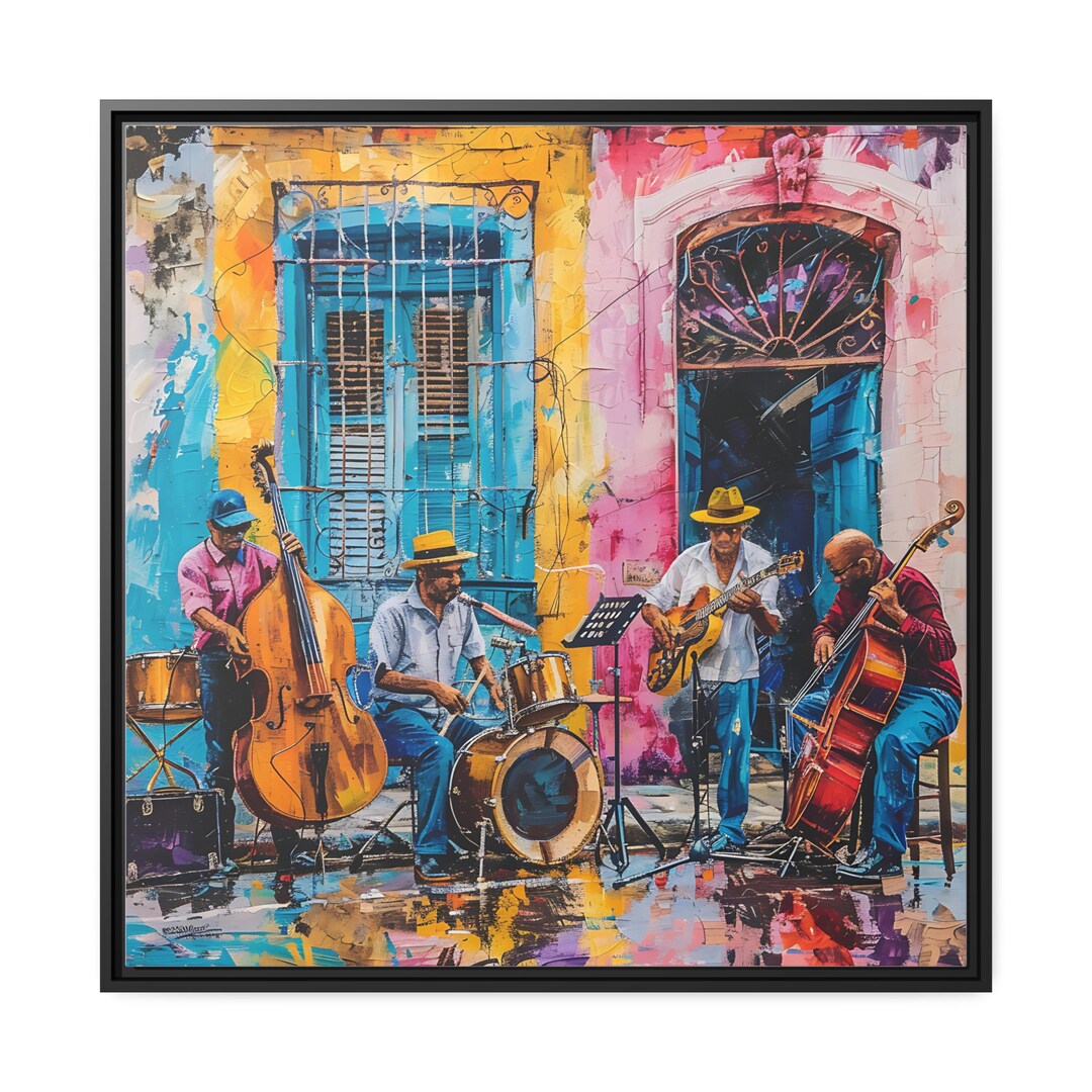 Jazz Club Band Poster - Boho Inspired Havana Music Abstract Canvas ...