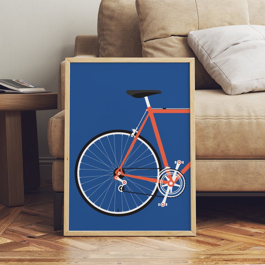 Mural Racing Bike Back Posters Vintage Ride Road Bike Artwork Bicycle ...