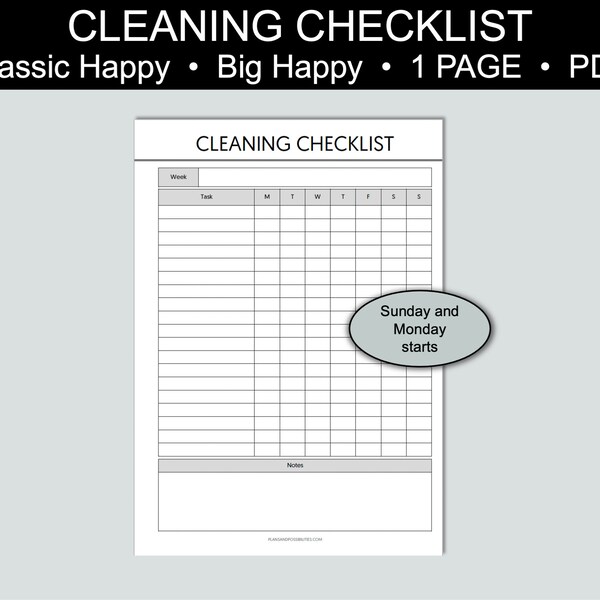 Weekly Cleaning Log Sheet - Etsy