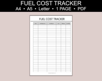 Simple Fuel Tracker - Etsy