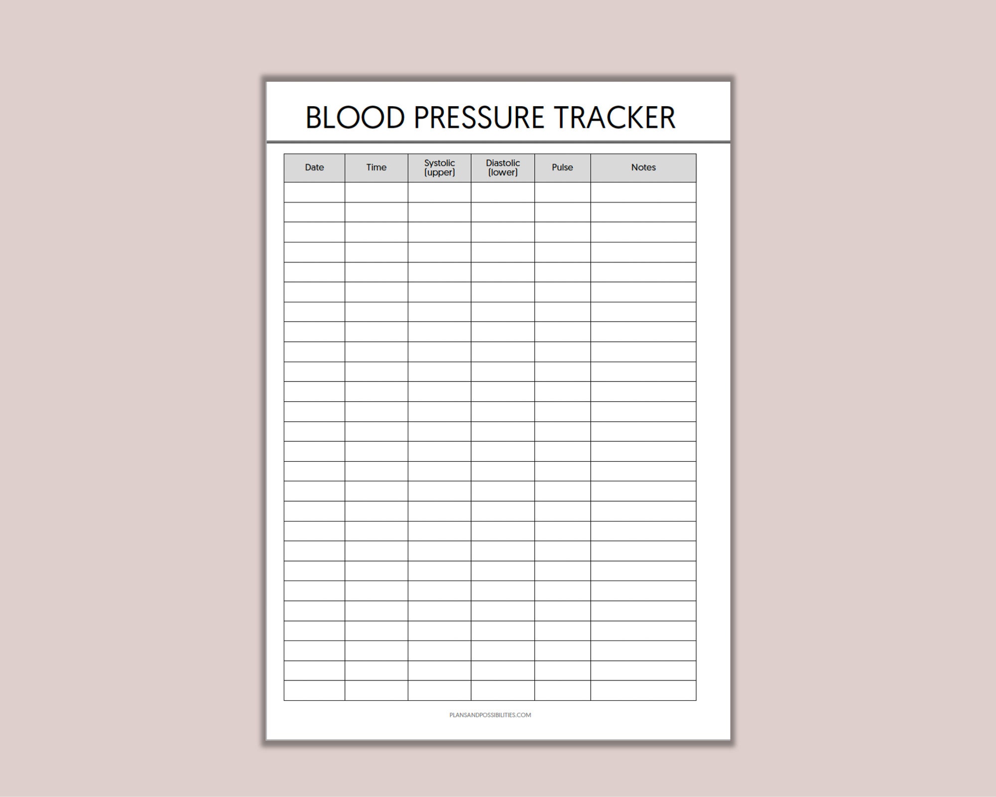Blood Pressure Tracker Printable Blood Pressure Chart Blood - Etsy ...