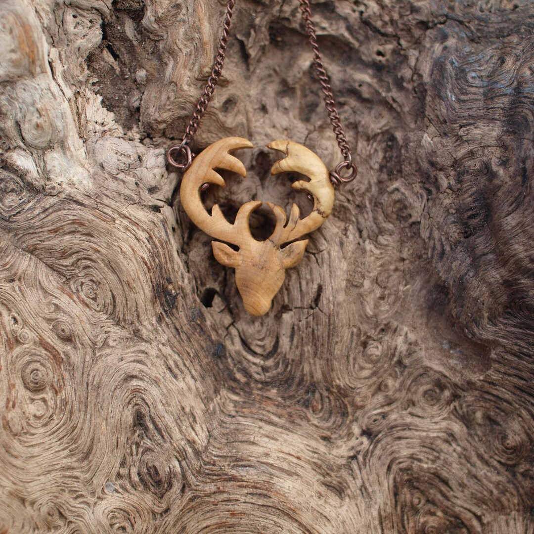 Antler Deer Pendant Necklace for Women and Men - Etsy