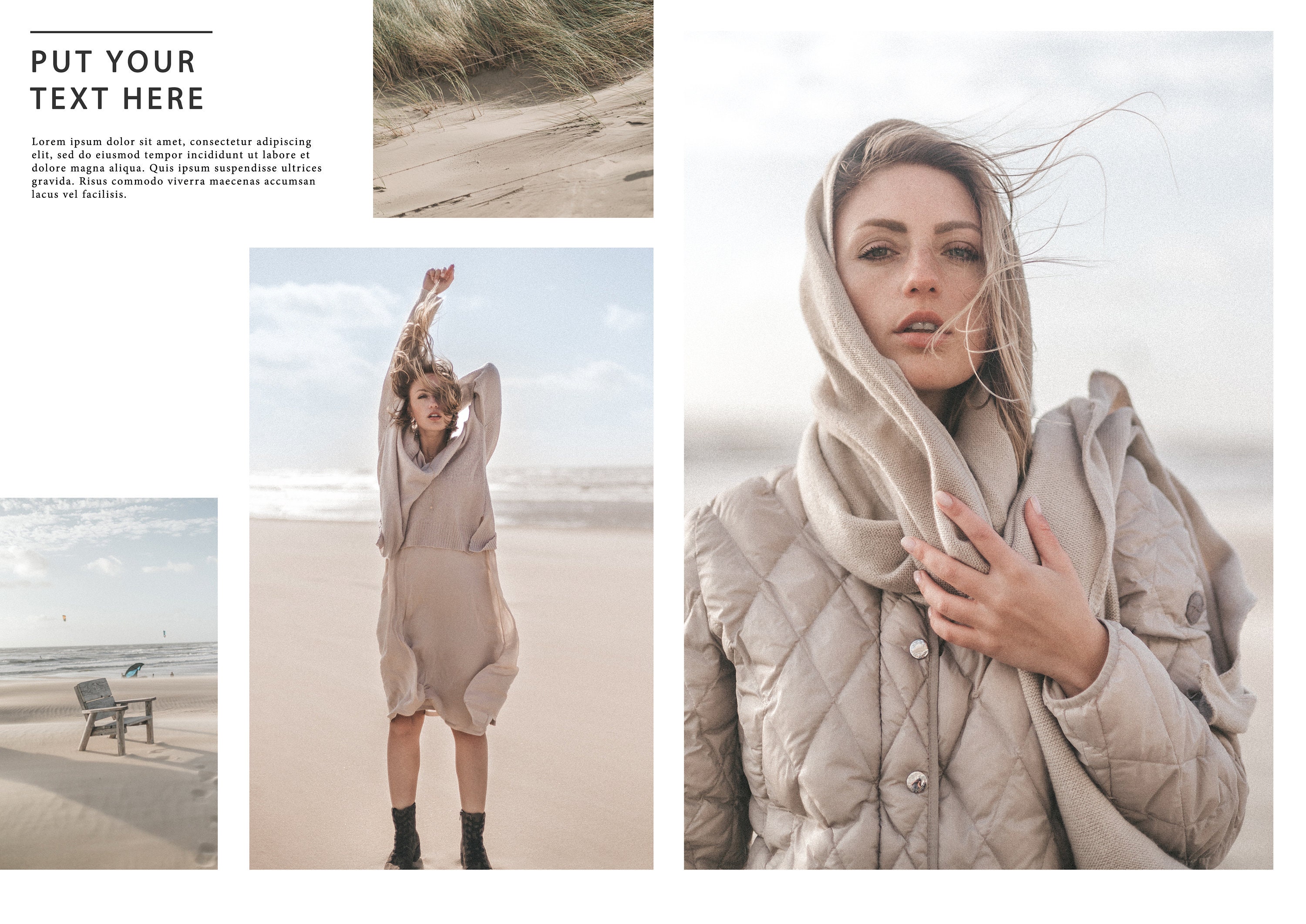 Portfolio Fashion Photography Lookbook Photobook Photoshop Template, A4 ...