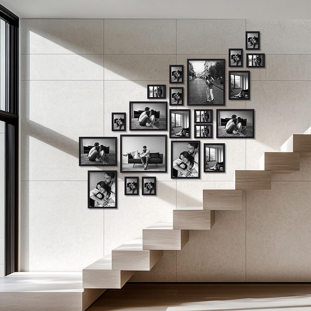 IKEA FISKBO Gallery Template for Staircase Wall · Picture Wall Template ...