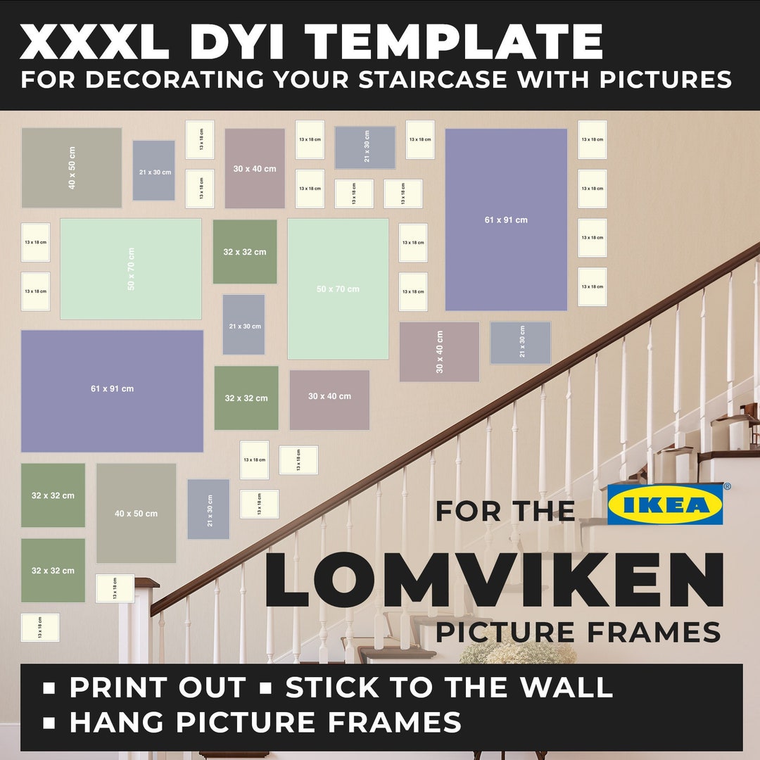 XXXL DIY Picture Frame Digital Template for Your Stairs to Print for ...