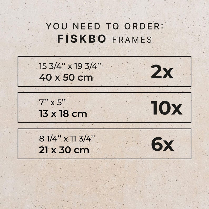 For IKEA FISKBO Picture Frames – Picture Wall Template (165 × 115 Cm ...
