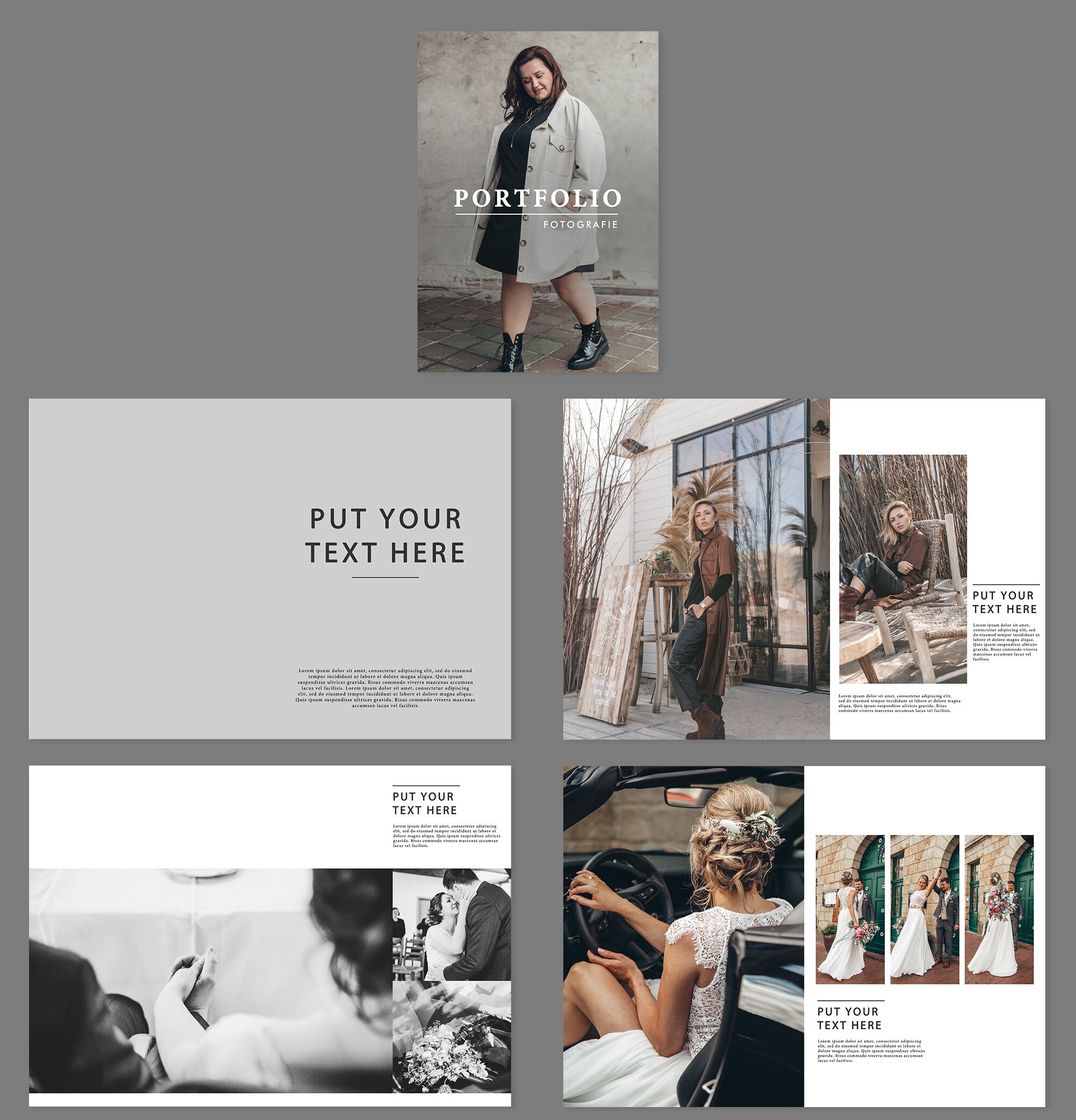 Portfolio Fashion Photography Lookbook Photobook Photoshop Template, A4 ...