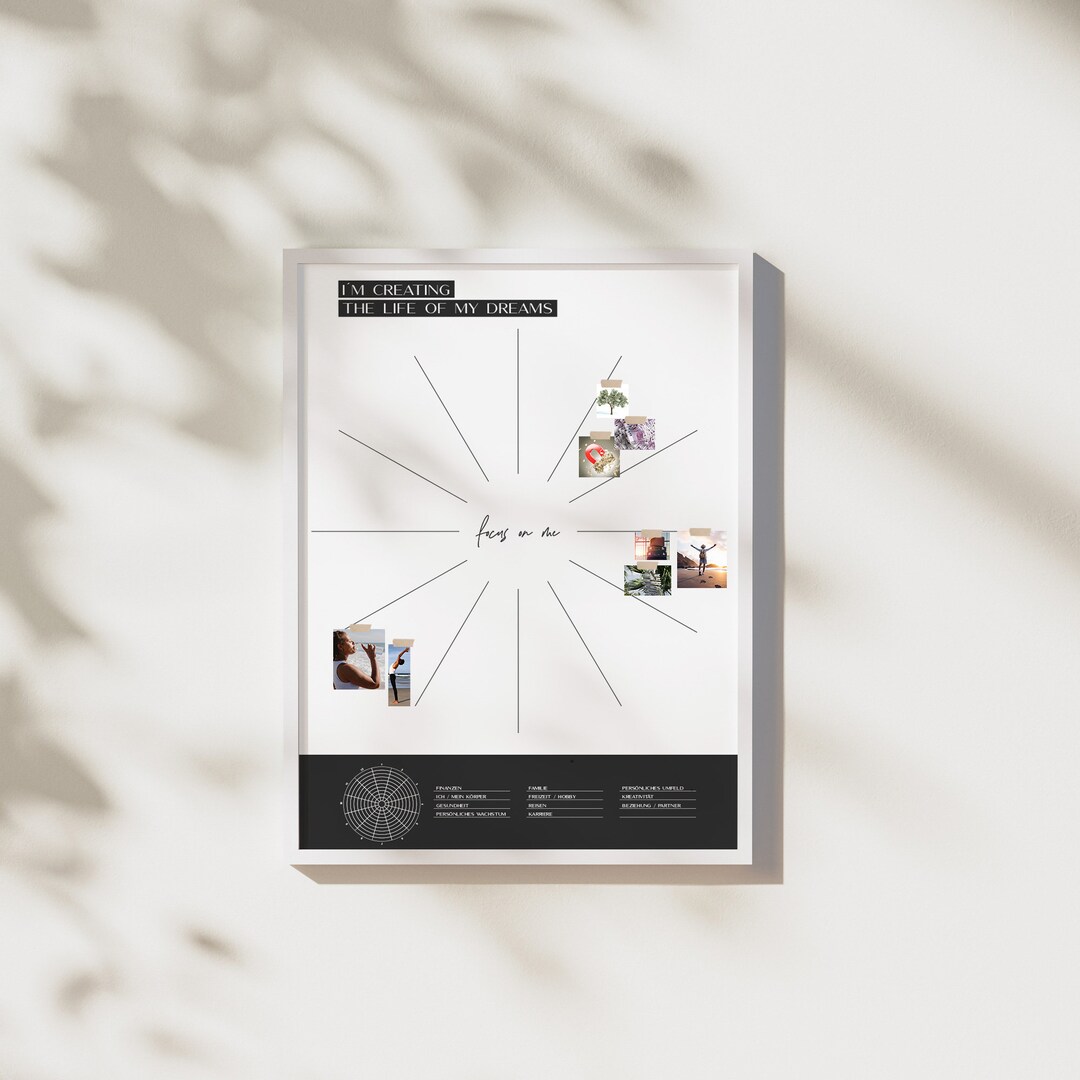 Digital Vision Board Wish Board Template for Printing or Having Printed ...