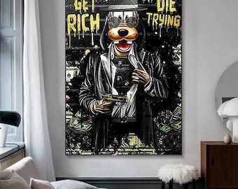 Money Cartoon Painting - Etsy