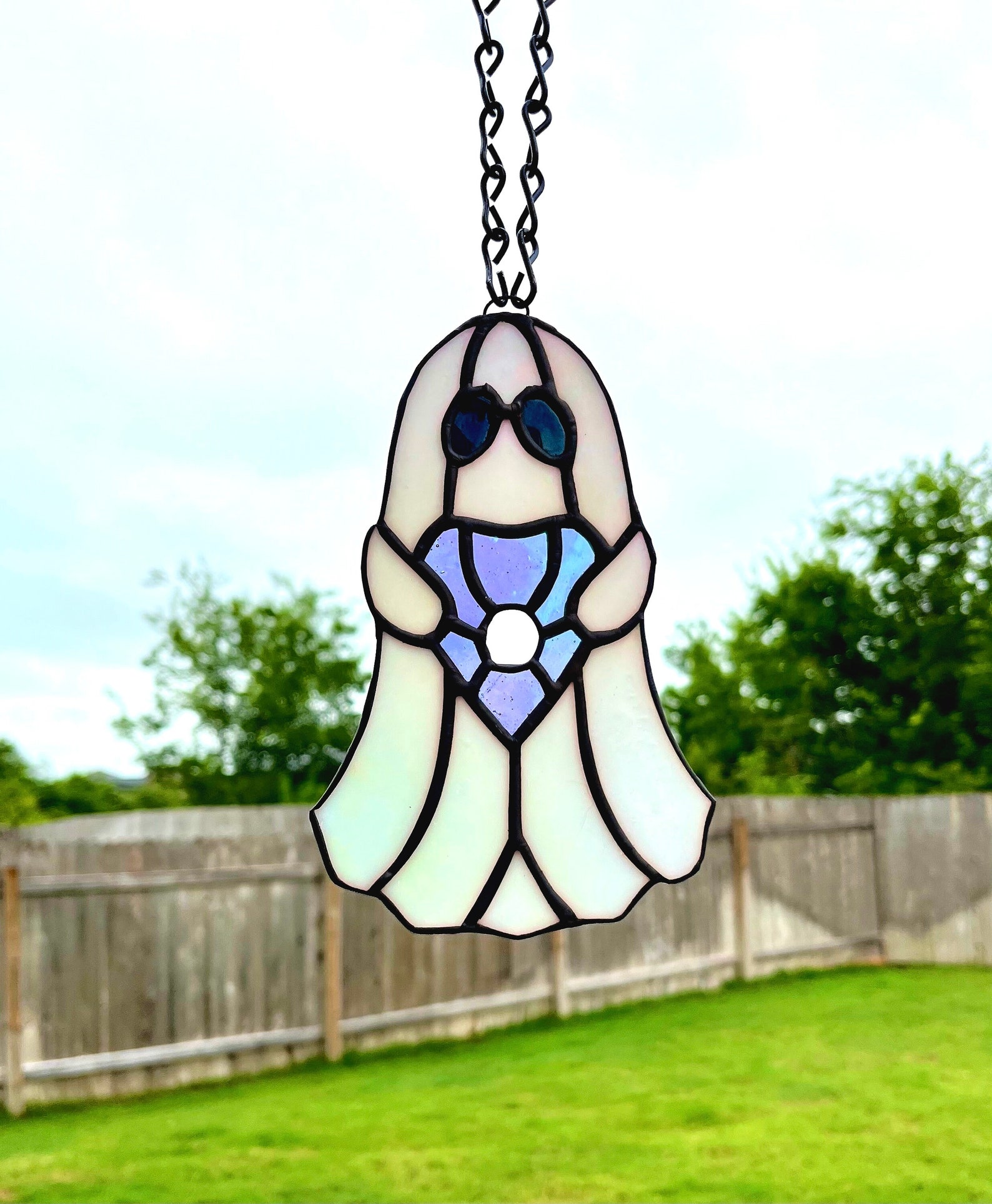 Spooky Ghost Ouija Board Stained Glass Suncatcher Paranormal Halloween ...