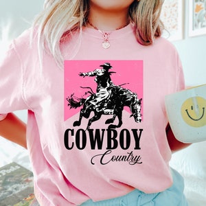 Comfort Colors Western Cowboy Country Shirt, Pink Rodeo Shirt, Western ...